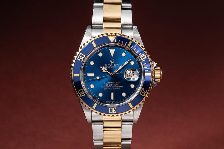 1996 Rolex Two-Tone Submariner 16612 Blue Dial with Box and Papers ...
