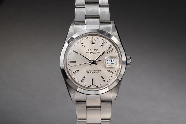 2000 Rolex Date 15200 Silver Dial | Tropical Watch