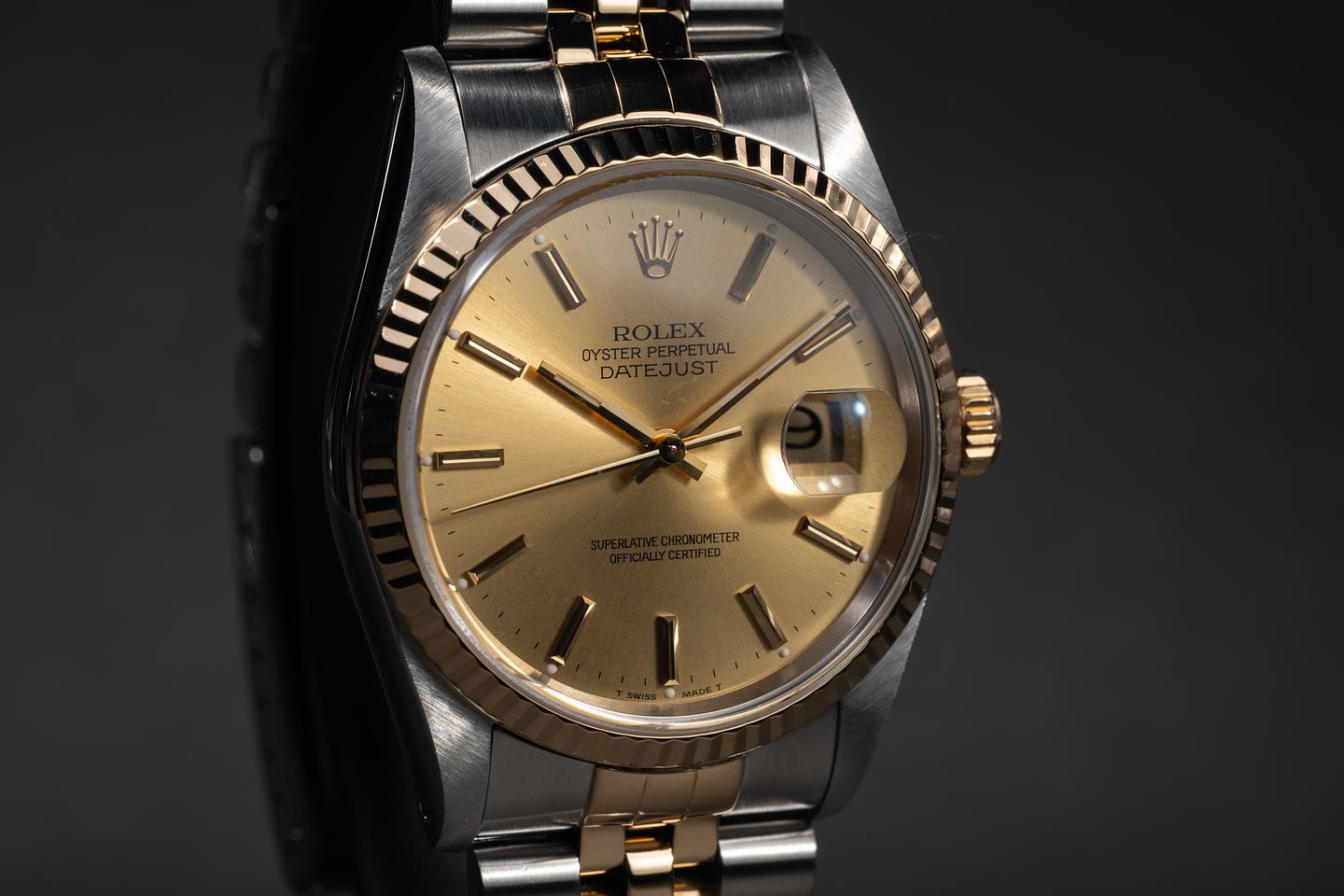 1991 Rolex Two-Tone DateJust 16233 Champagne Dial Box and Papers ...