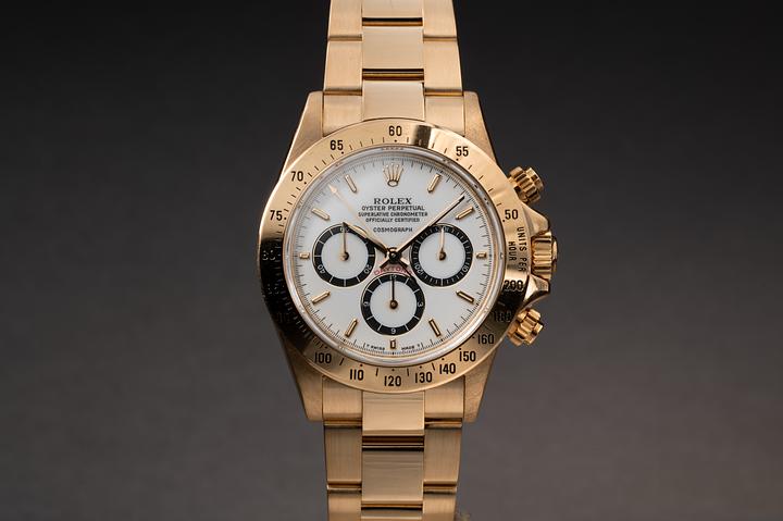 1988 Rolex 18K YG Daytona 16528 Drop Down Cosmograph Porcelain Dial ...
