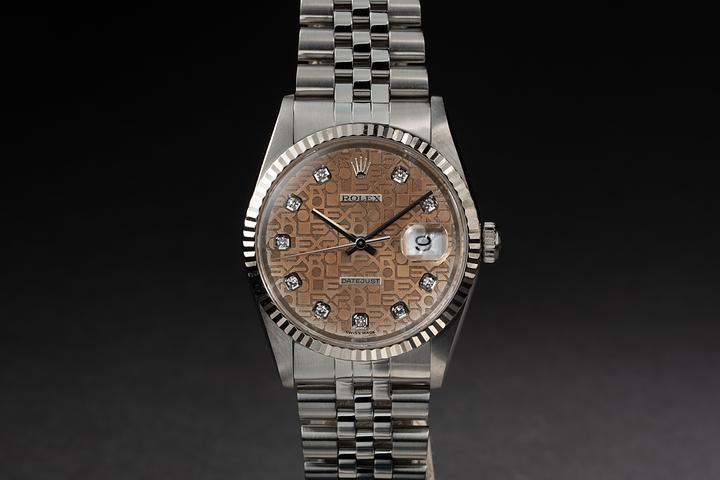 1996 Rolex DateJust 16234 Jubilee Copper Diamond Dial | Tropical Watch