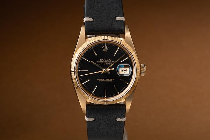 1986 Rolex 18K YG DateJust 16078 Black Dial with Box and Papers ...