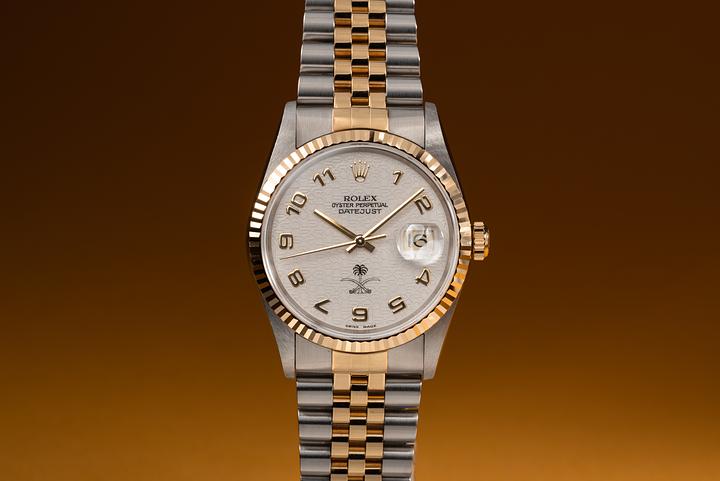 1996 Rolex DateJust 16233 Pearlescent Jubilee Saudi Dial with Saudi Box ...