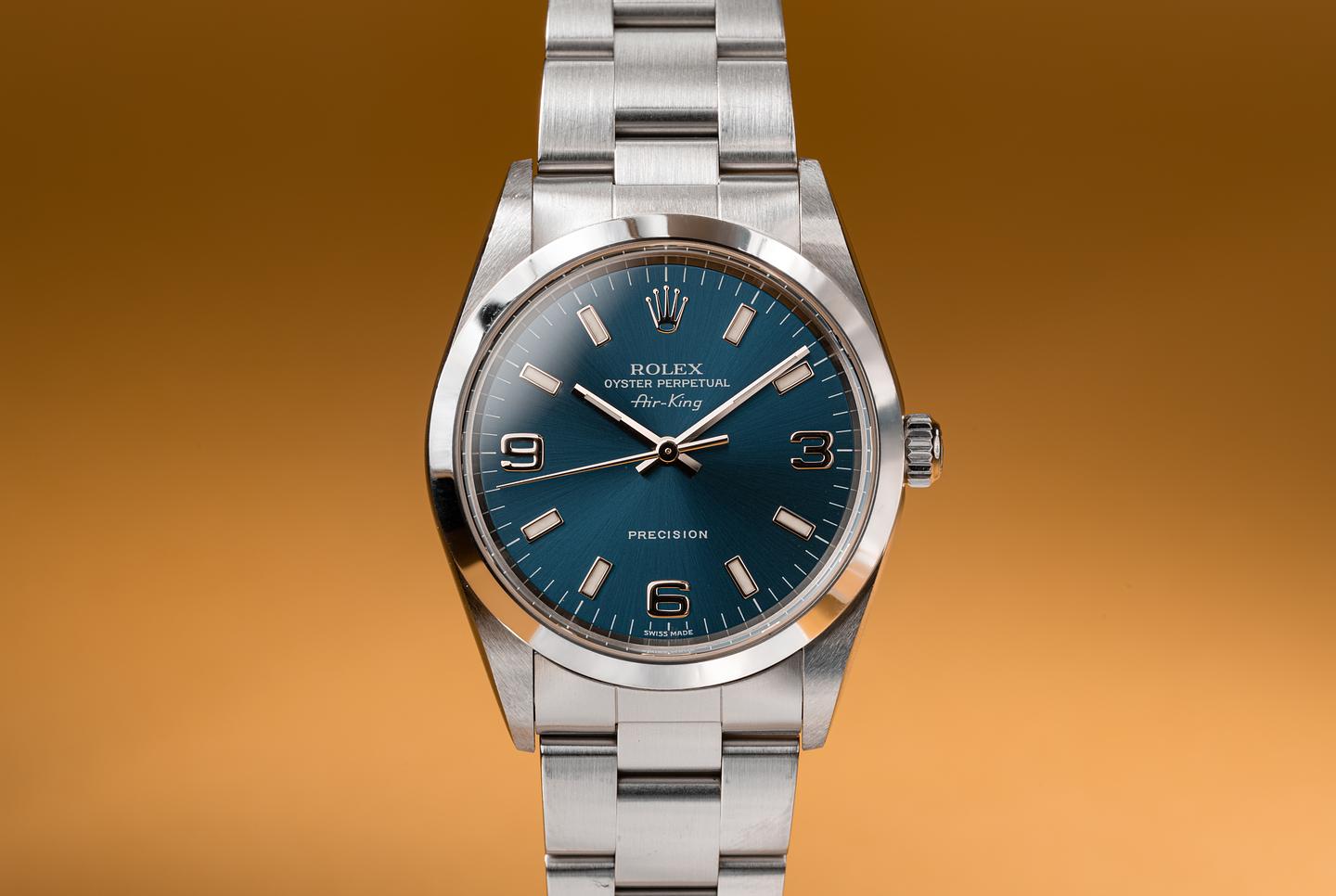 Tropical Watch - 2000 Rolex Air-King 14000M Blue 3, 6, 9 Dial