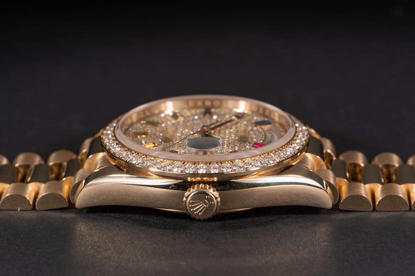 Tropical Watch - 2022 Rolex 18K Yellow Gold Diamond Day-Date 128348RBR ...