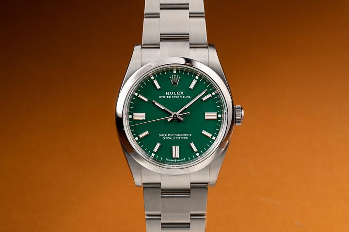 Tropical Watch - 2020 Rolex Oyster Perpetual 126000 Green Dial with Papers