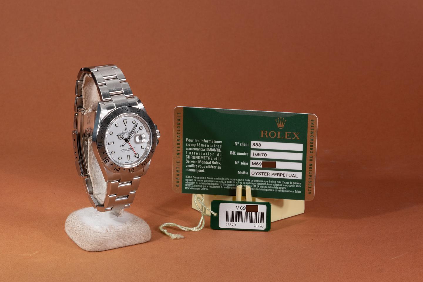 Tropical Watch - 2007 Rolex 3186 Explorer II 16570 White Dial with Papers