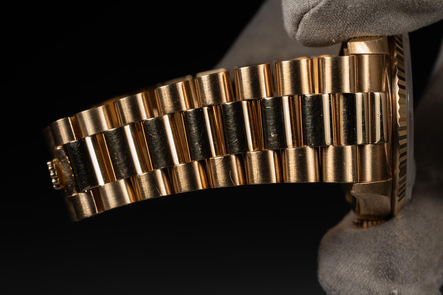 1994 Rolex 18K YG Day-Date 18238 Fossil Diamond Dial | Tropical Watch