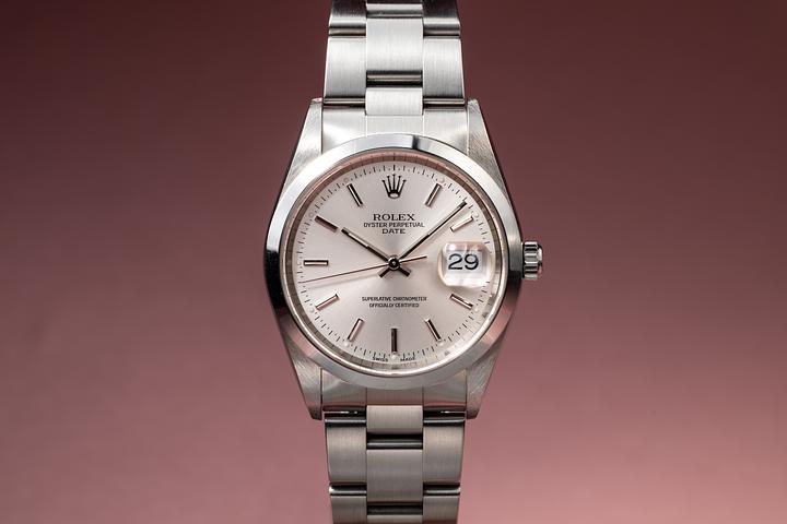 2000 Rolex Date 15200 Silver Dial | Tropical Watch