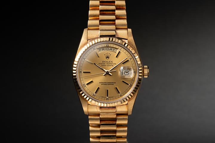 Tropical Watch - 1988 Rolex 18K YG Day-Date 18038 Champagne Dial