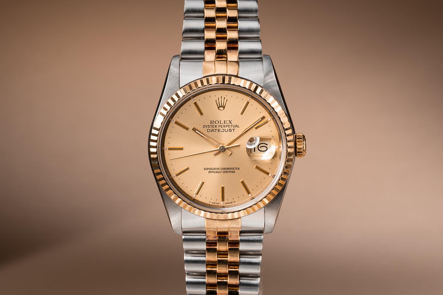 1988 Rolex Two-Tone DateJust 16233 Champagne Dial with Papers ...