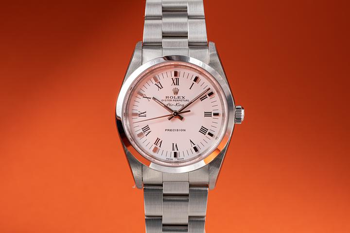 NOS 2000 Rolex AirKing 14000M White Roman Dial | Tropical Watch