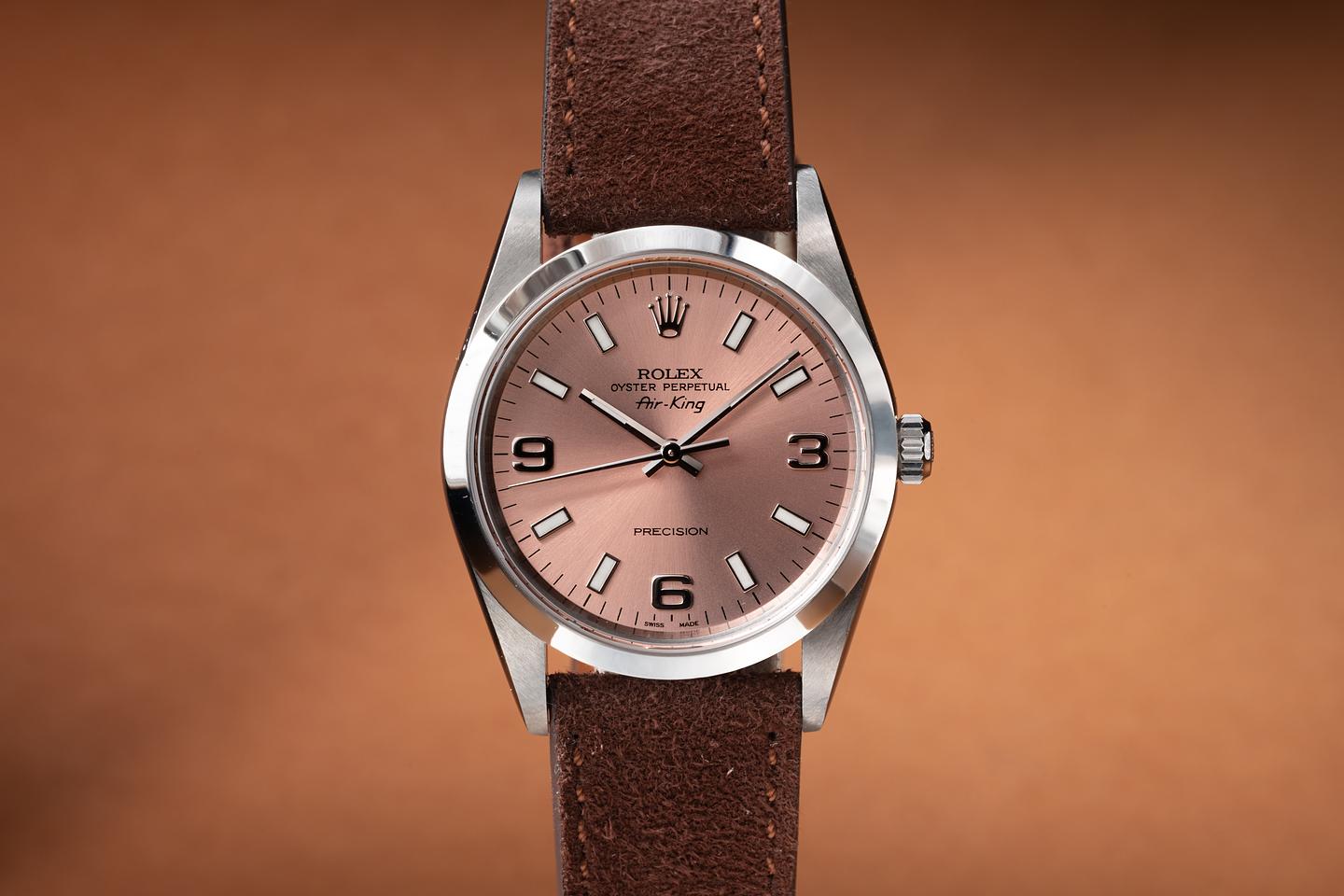 2000 Rolex Air-King 14000 Salmon Dial | Tropical Watch