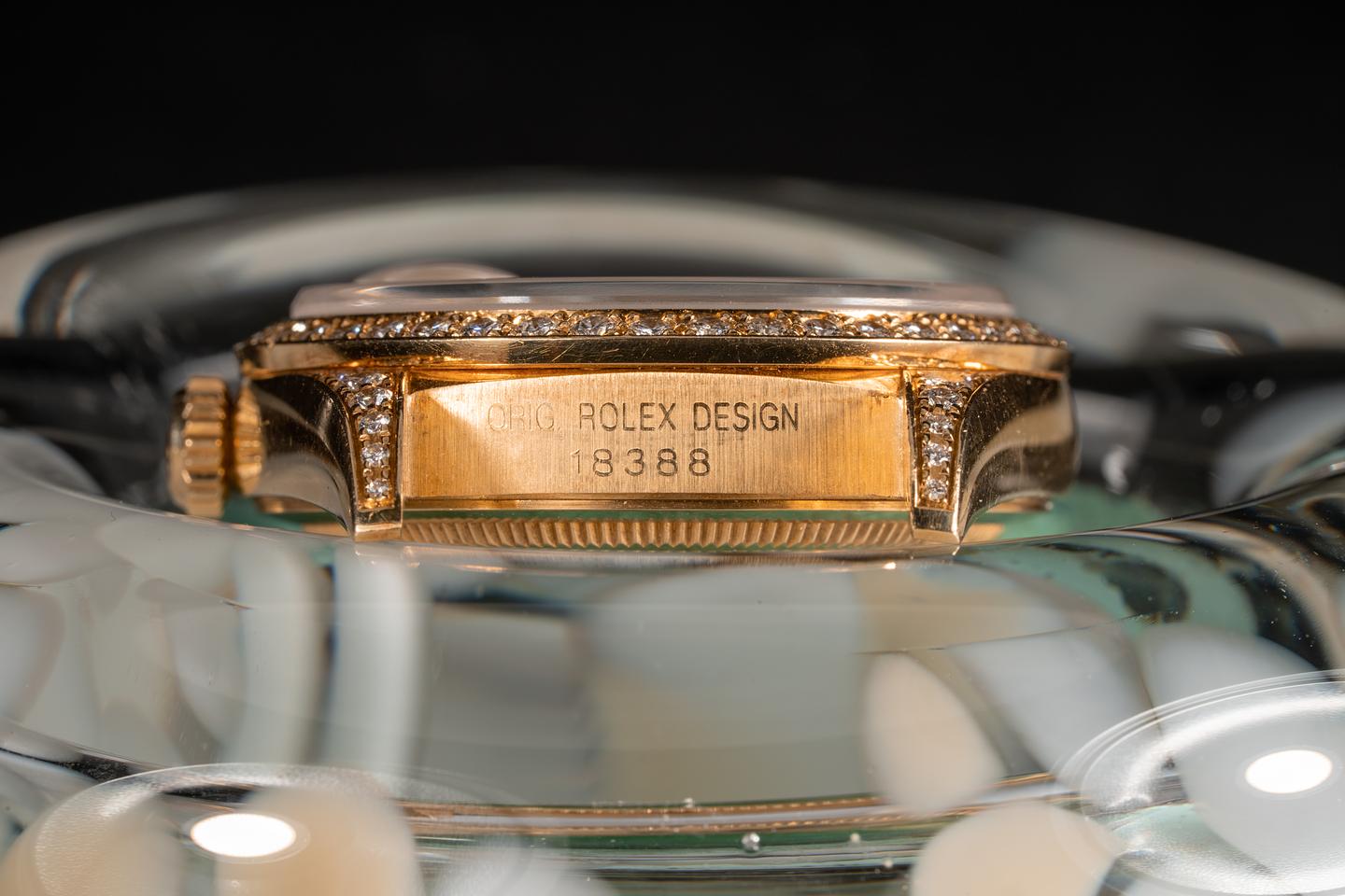 Tropical Watch - 1995 Rolex Diamond Lug 18K YG Day-Date 18388 with ...