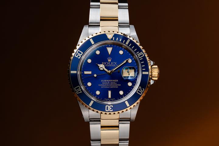 1999 Rolex Two-Tone Submariner 16613 Blue Dial | Tropical Watch