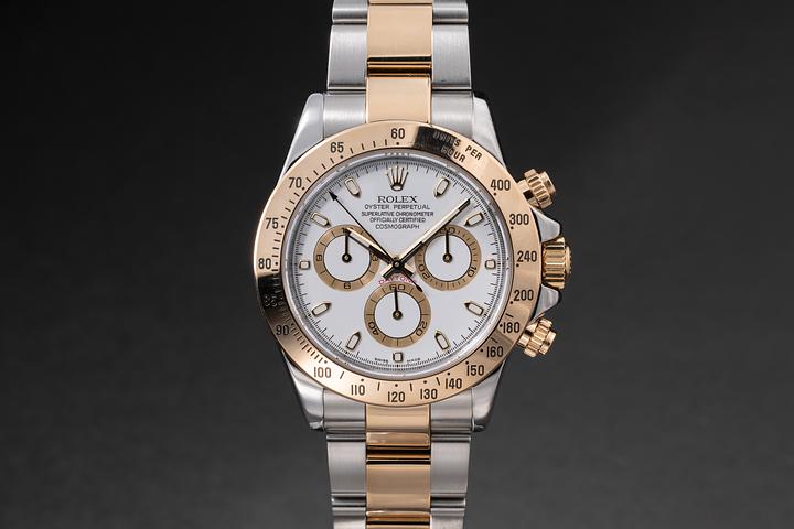 2008 Rolex Two-Tone Daytona 116523 White Dial with Papers | Tropical Watch